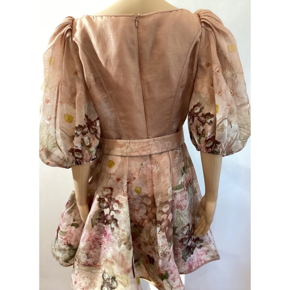 Zimmermann | Dresses | Zimmermann Dancer Floral Puff Sleeve Dress Sz 3 ...